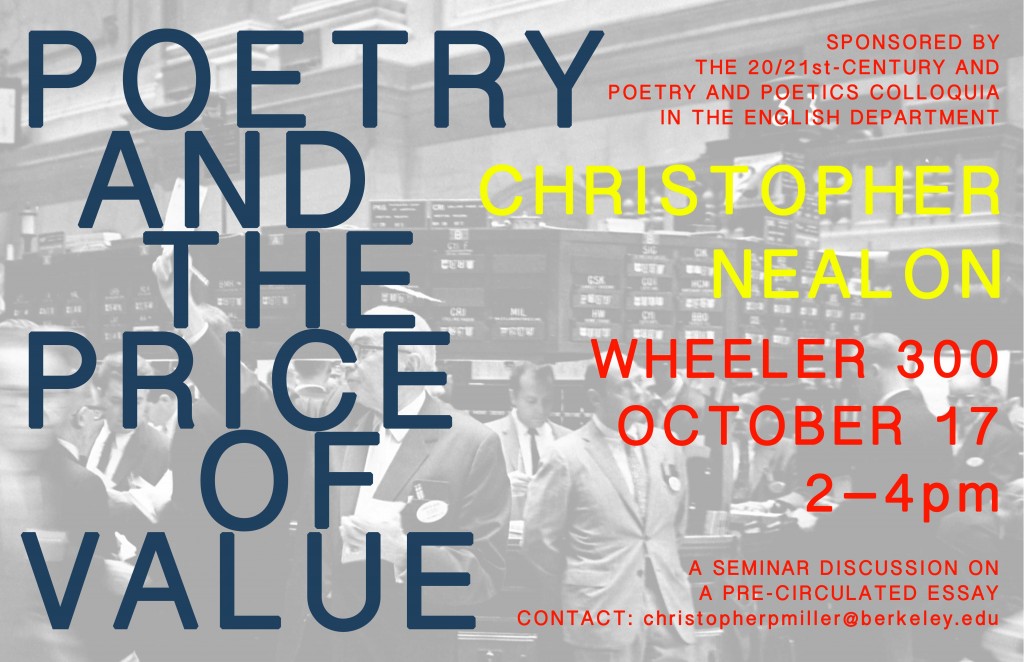 “Poetry and the Price of Value” | Representations